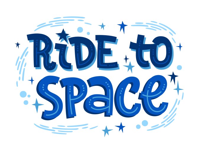 Isolated typography in space cosmos stars themes Vector Image