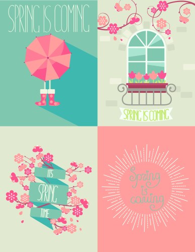 Infographics with flowers at spring season Vector Image