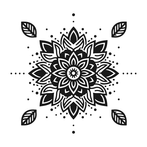 Simple flower mandala art Royalty Free Vector Image