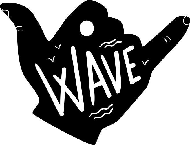 Shaka hand sign 002 Royalty Free Vector Image - VectorStock