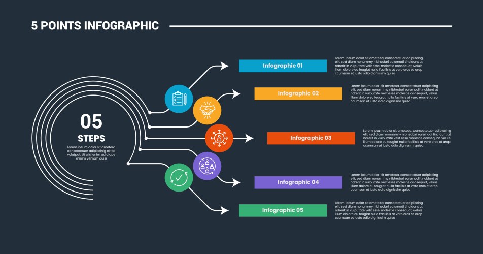 Circle Arrows Five Sections Vector Images (83)