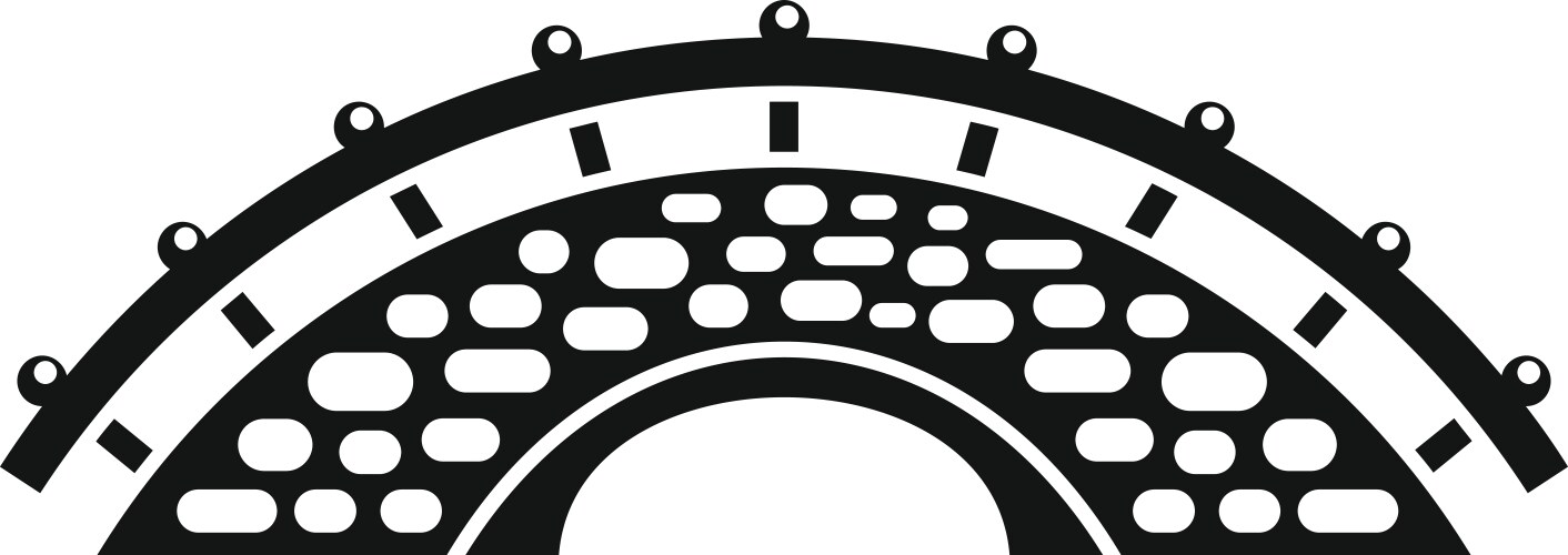 Openwork parabolic contour of the bridge Vector Image