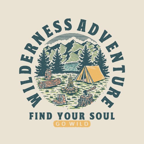 Stay wild outdoor adventure patch Royalty Free Vector Image
