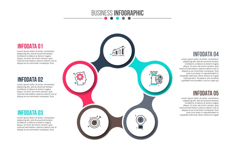 Diagram concept for infographic with 5 steps Vector Image