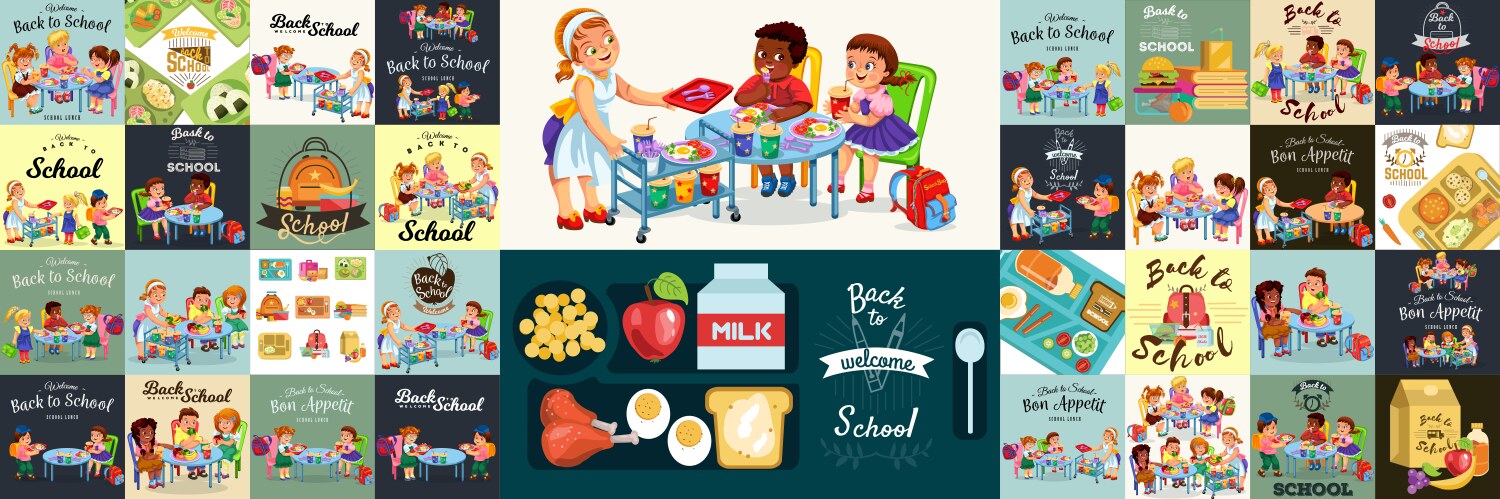 Back to school poster welcome colorful template Vector Image