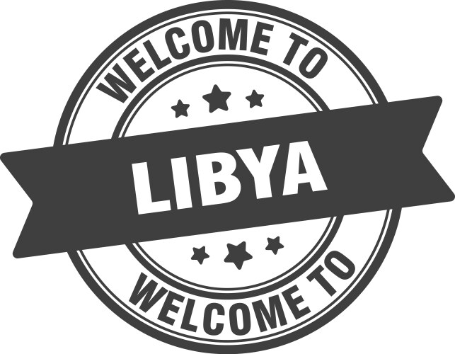 Welcome to libya stamp libya round sign Royalty Free Vector