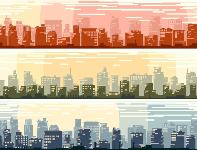 Horizontal of big city with roofs houses Vector Image