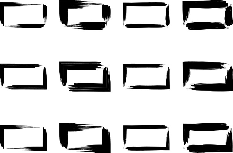 Horizontal rectangle shape bold brush stroke Vector Image