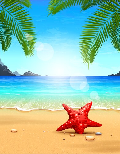 Tropical beach background Royalty Free Vector Image