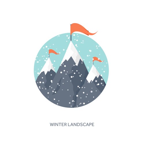 Winter season nature landscape set december Vector Image