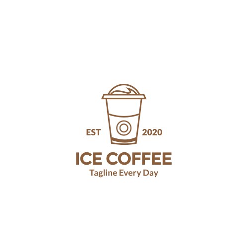 Line cold drink juice icon logo Royalty Free Vector Image