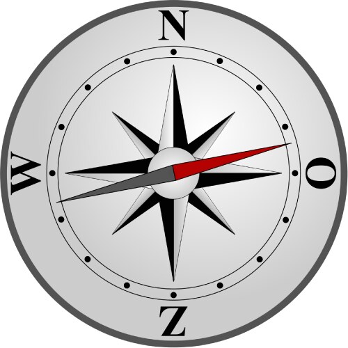 Vintage compass navigation dial on white Vector Image