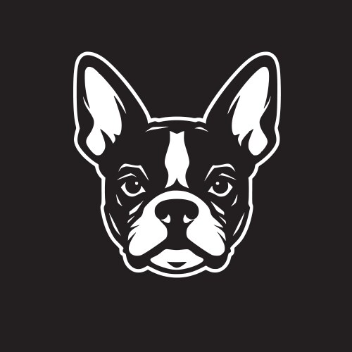 Boston terrier - black and white Royalty Free Vector Image