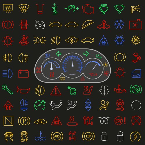 Car Dashboard Warning Lights Vector Images (over 2,400)
