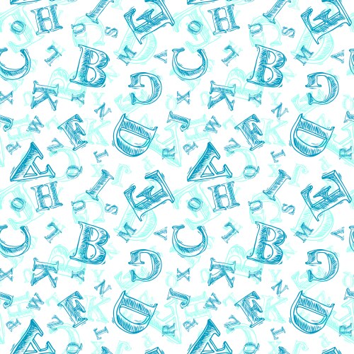 Children alphabet seamless pattern Royalty Free Vector Image