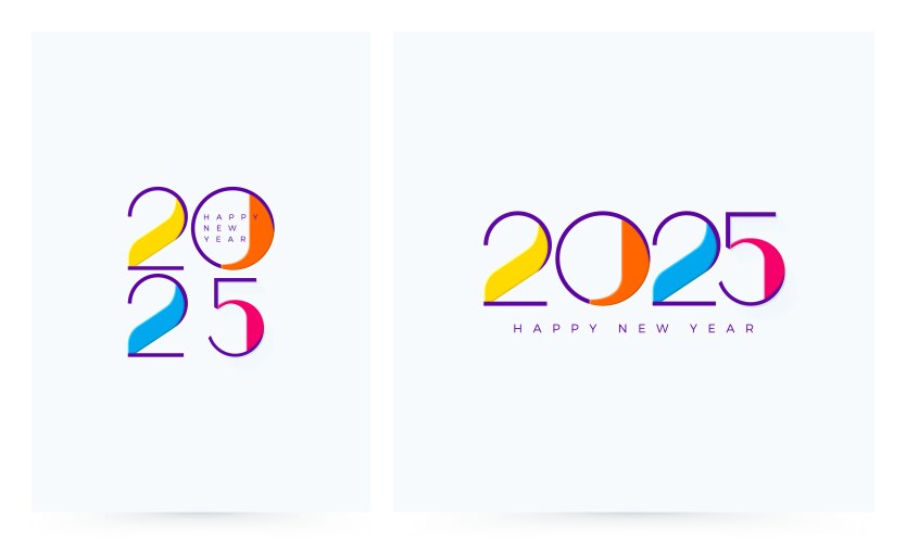 Unique number 2025 with colorful classic numbers Vector Image