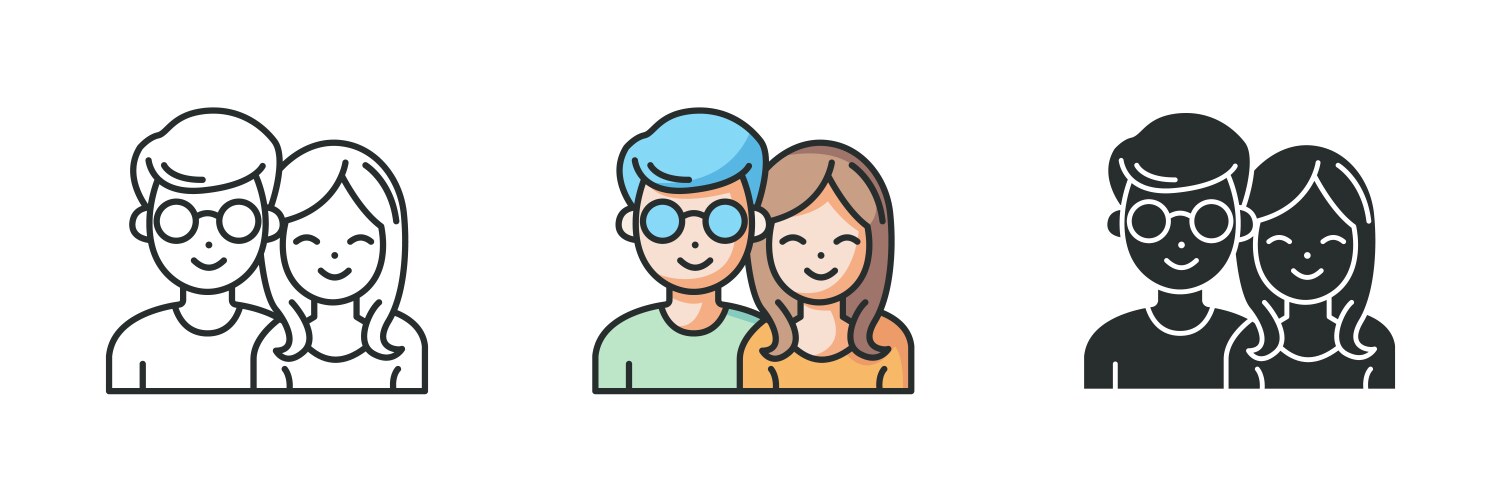 Couple or two people icon symbol isolated Vector Image