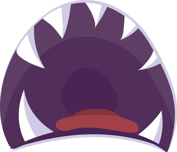 Set monsters mouths with sharp teeth cartoon Vector Image