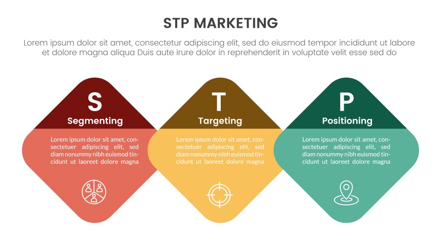 Stp marketing strategy model for segmentation Vector Image