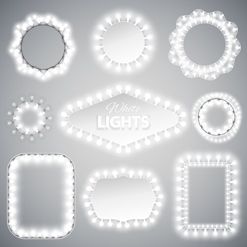 Simple round frame with white lights Royalty Free Vector