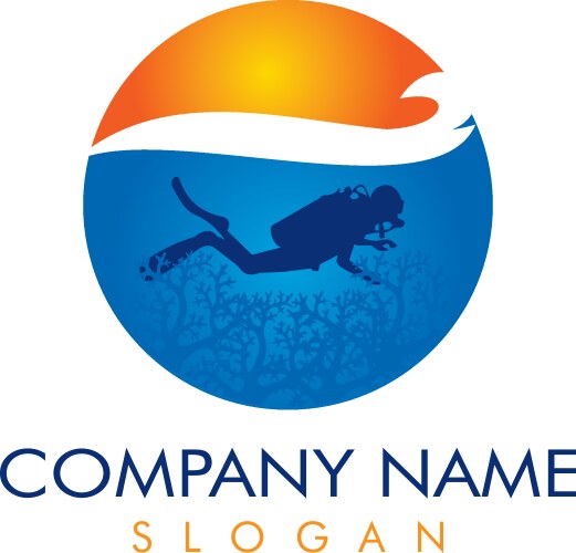 Diver logo Royalty Free Vector Image - VectorStock