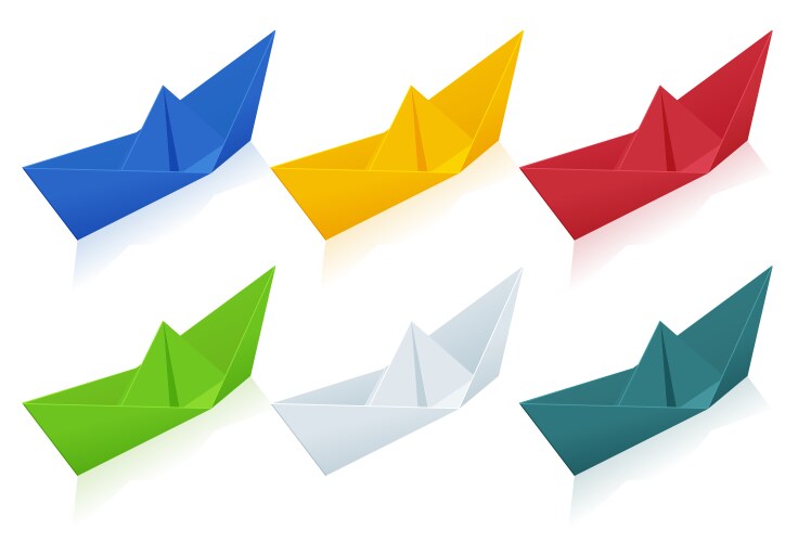 Origami boats Royalty Free Vector Image - VectorStock