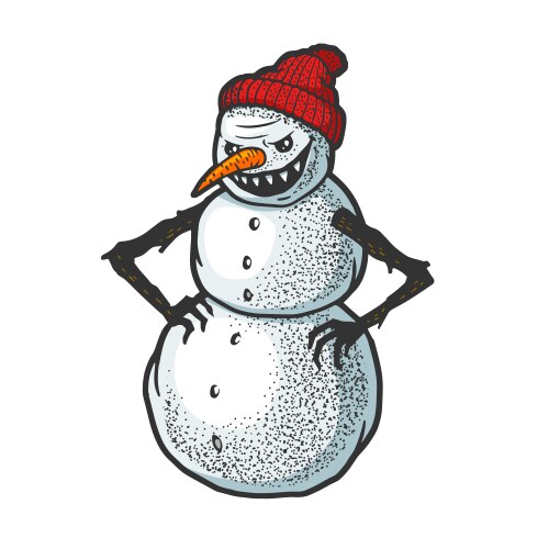 Scary snowman Royalty Free Vector Image - VectorStock