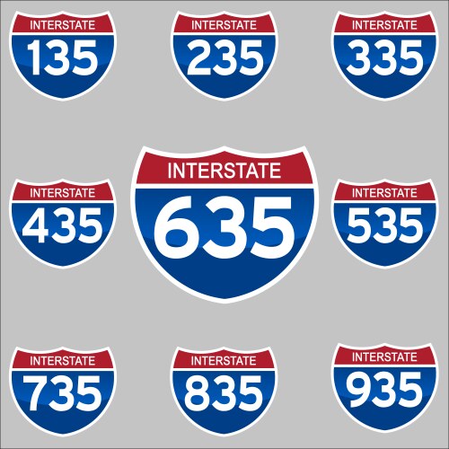 Us interstate highway map Royalty Free Vector Image