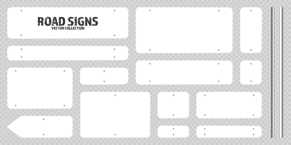 Road traffic sign highway signboard on a chrome Vector Image