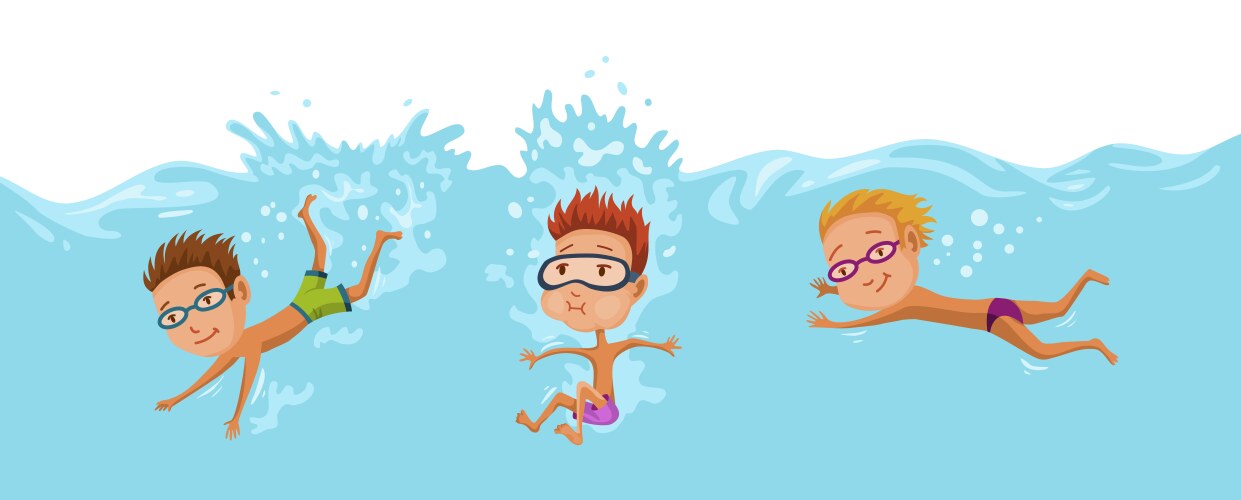 Kid swimming Royalty Free Vector Image - VectorStock