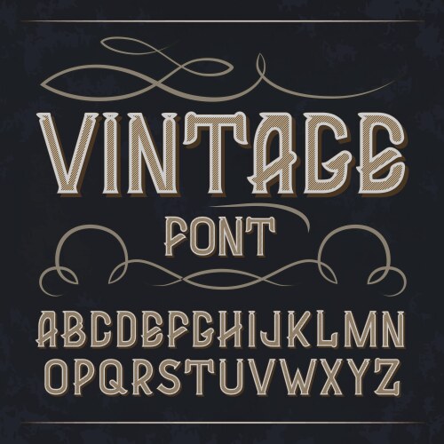 Vintage serif lettering font Royalty Free Vector Image