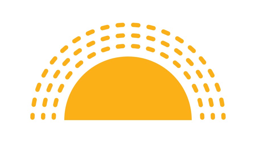 Yellow half sun icon in flat style sunset simple Vector Image