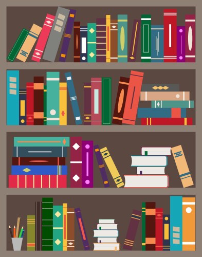 Bookshelf Royalty Free Vector Image - VectorStock