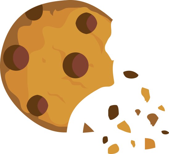 Chocolate chip whole cookie cartoon Royalty Free Vector