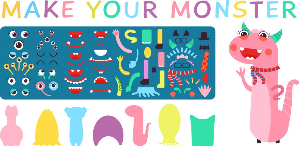 Monster creation kit cartoon character constructor