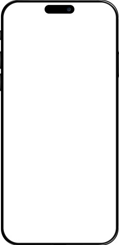 Black smart phone isolated on transparent Vector Image