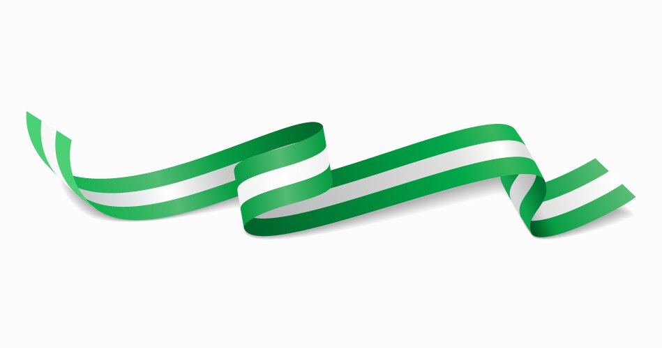 Nigerian flag wavy ribbon background Royalty Free Vector