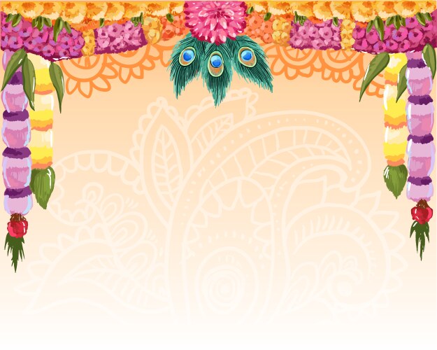 Traditional indian floral garland Royalty Free Vector Image