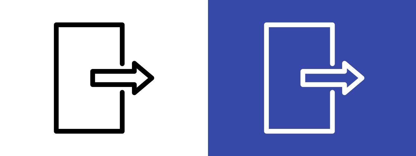 Logout icon logo sign set outline Royalty Free Vector Image