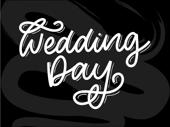 Wedding hand lettering sign calligraphy text Vector Image