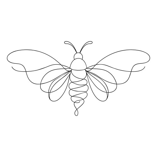 Bee line drawing Vector Images & Graphics for Commercial Use | VectorStock