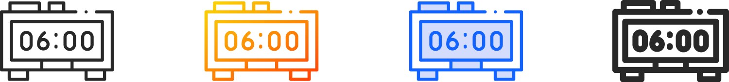 Clock iconthin linear gradient blue stroke Vector Image