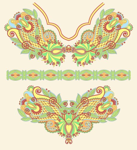 Ethnic neckline embroidery design Royalty Free Vector Image