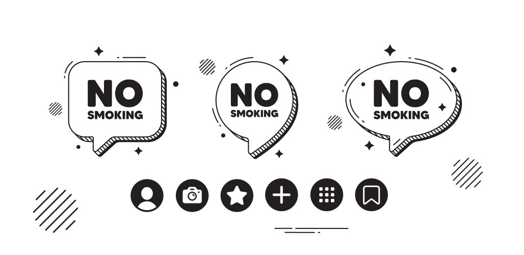 No smoking tag stop smoke sign text box speech Vector Image