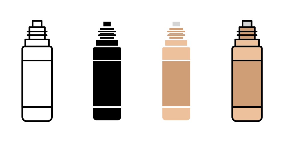 Concealer icon set beauty cosmetic liquid spray Vector Image