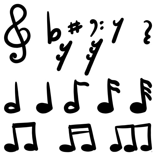 Hand drawn music notes seamless pattern design Vector Image