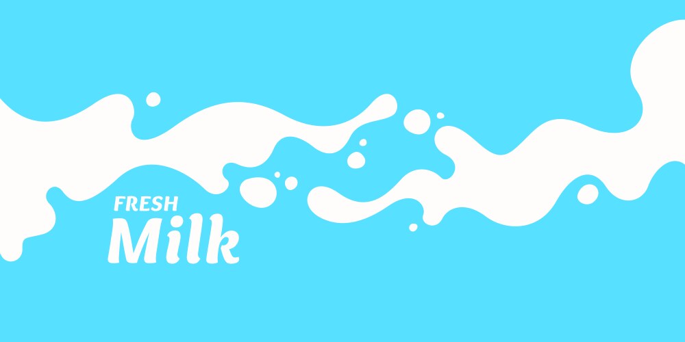 Modern poster fresh milk with splashes on a light Vector Image