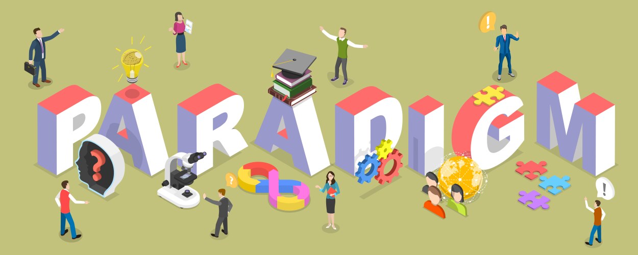 3d isometric flat of paradigm Royalty Free Vector Image