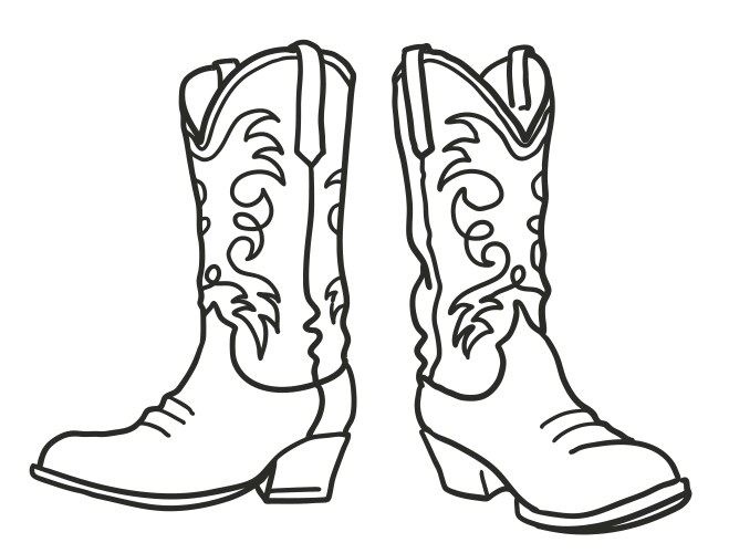 Cowboy Boots Outline Vector Images (over 2,100)