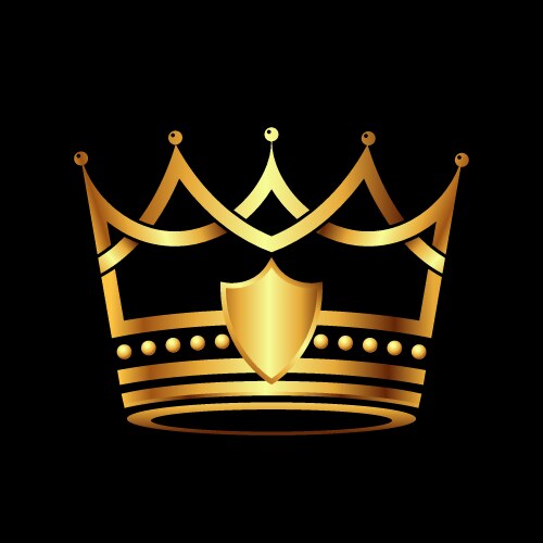 Golden crown logo sign Royalty Free Vector Image